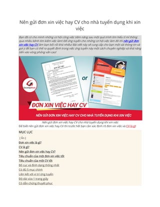 Nên gửi đơn xin việc hay CV cho nhà tuyển dụng khi xin việc.pdf