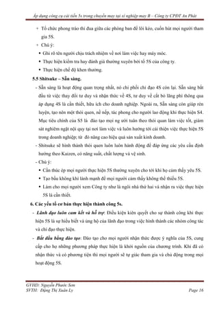 đồ áN ngành may áp dụng công cụ cải tiến 5 s vào chuyền may | PDF