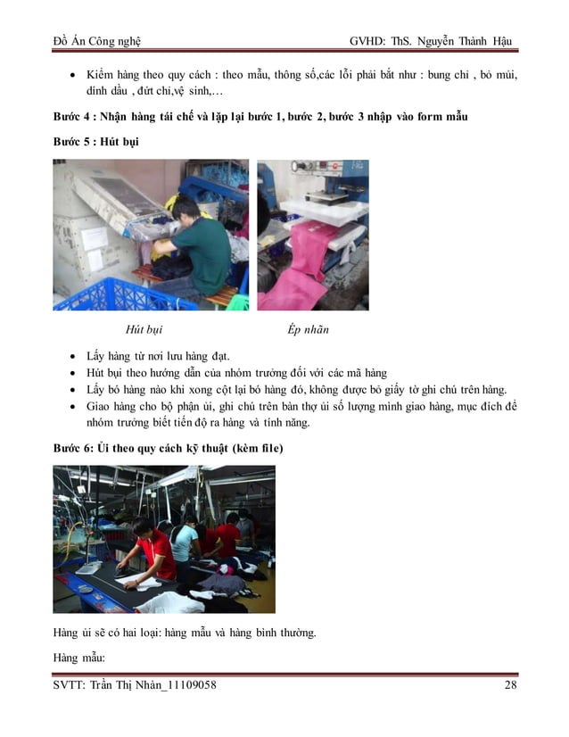 đồ áN ngành may tìm hiểu về quy trình ủi ép tại xí nghiệp may thuộc ...