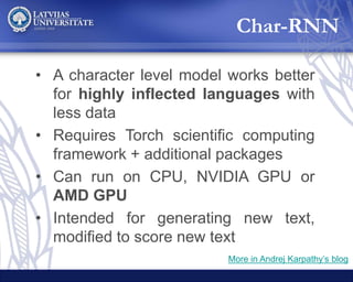 Neural Network Language Models for Candidate Scoring in Multi-System Machine Translation | PPT
