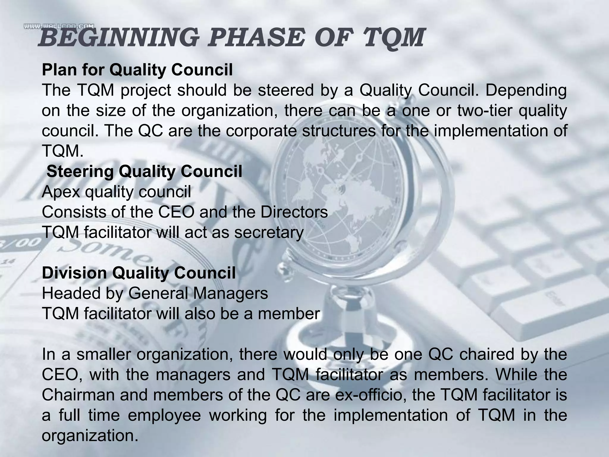 Tqm implementation | PPTX