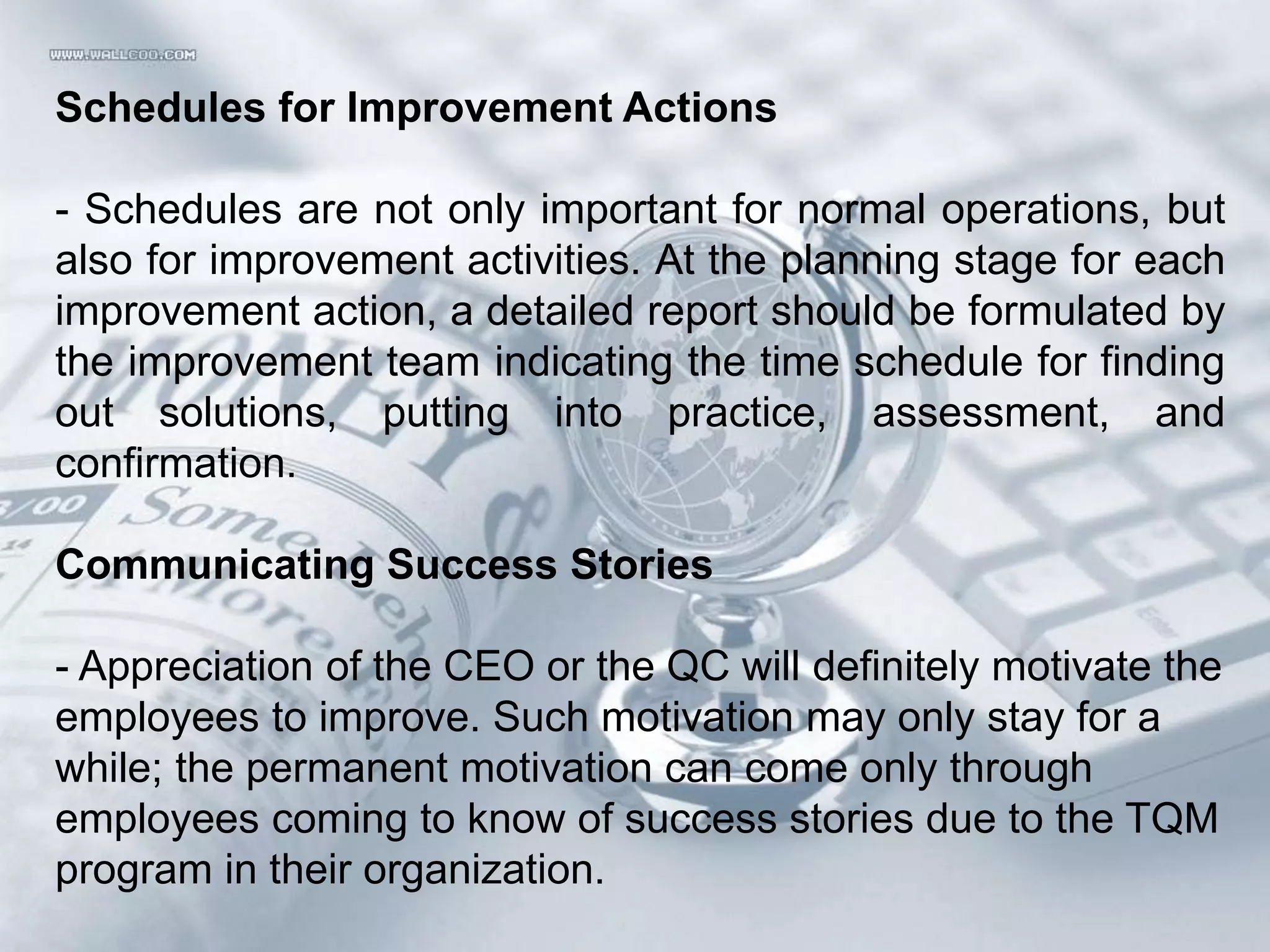 Tqm implementation | PPTX