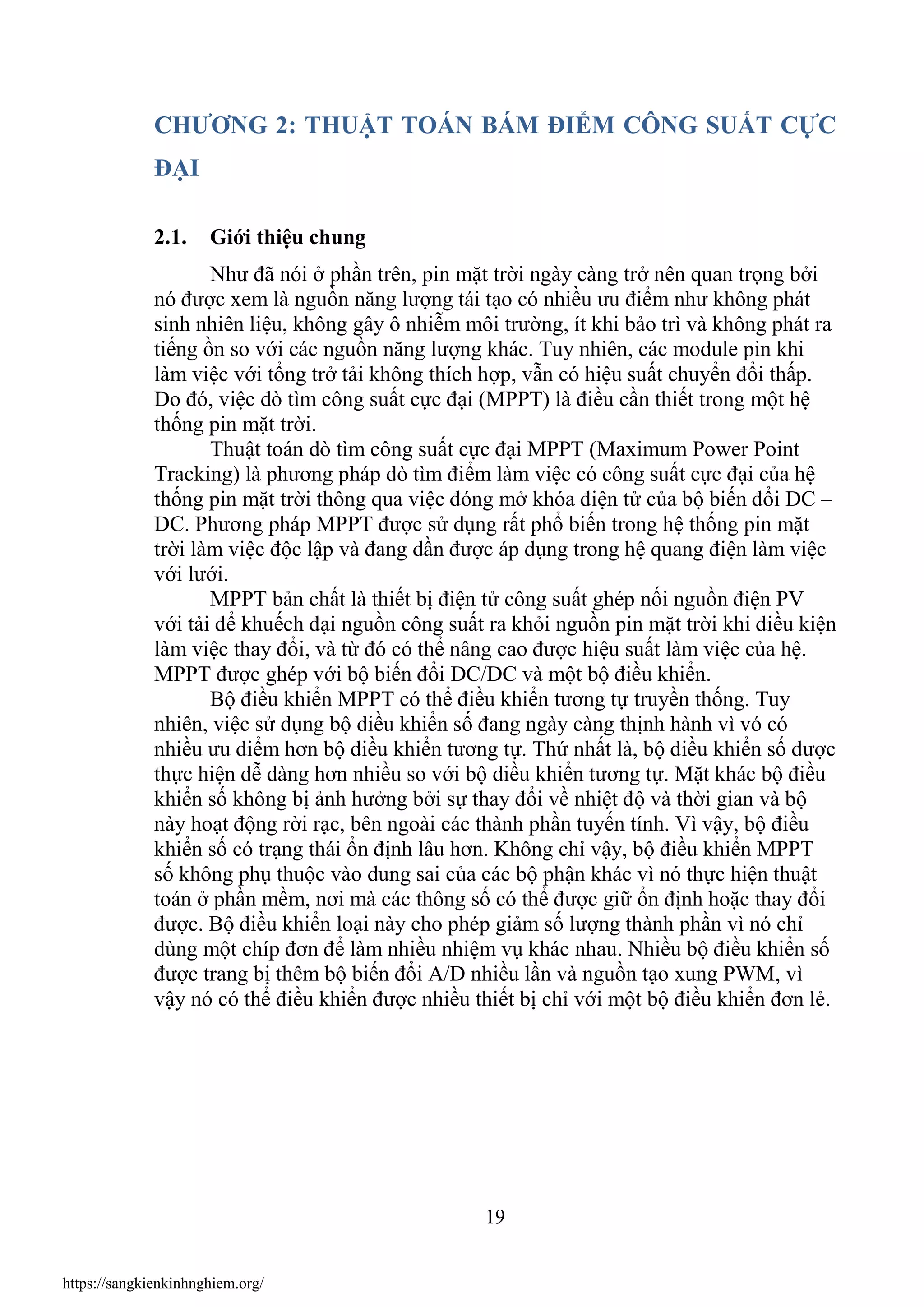 Đồ án Năng lượng mặt trời đi sâu tìm hiểu thuật toán P&O bám điểm công ...