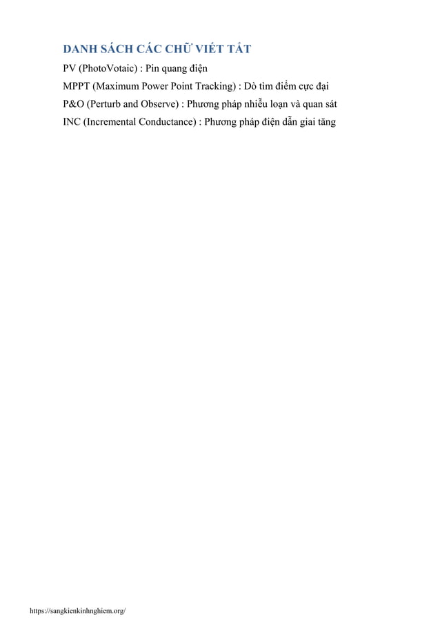 Đồ án Năng lượng mặt trời đi sâu tìm hiểu thuật toán P&O bám điểm công suất cực đại cho pin mặt ...