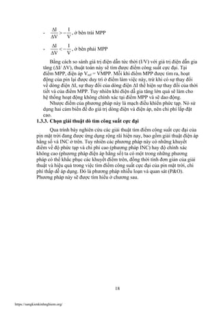 Đồ án Năng lượng mặt trời đi sâu tìm hiểu thuật toán P&O bám điểm công suất cực đại cho pin mặt ...