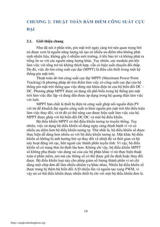 Đồ án Năng lượng mặt trời đi sâu tìm hiểu thuật toán P&O bám điểm công suất cực đại cho pin mặt ...