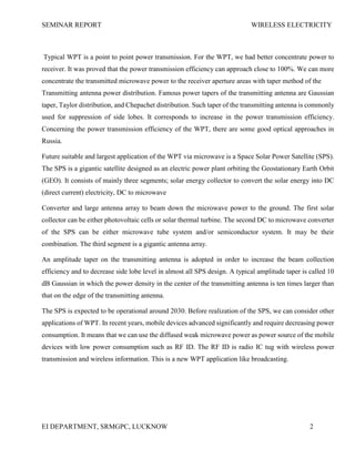 wireless electricity report word docs | DOCX