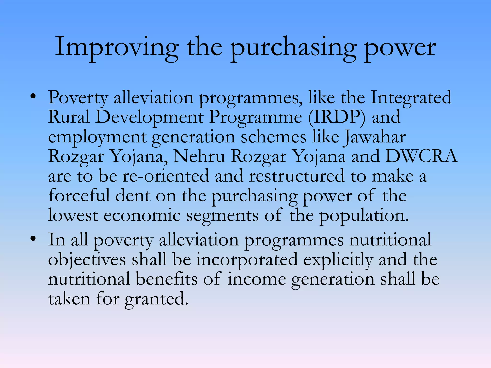National nutrition policy of india | PPTX