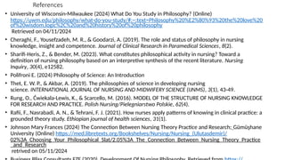 Philosophy of Nursing Science; By Anthony Koross | PPTX