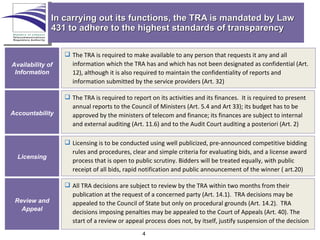 TRA - Improving Regulation through Transparency | PPT