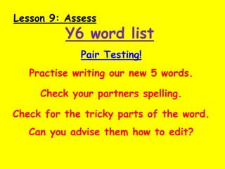 NNS spelling powerpoint Key Stage two summer | PPTX