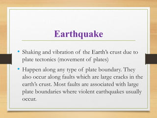 Earthquake waves and types of faults caused by earthquake | PPTX