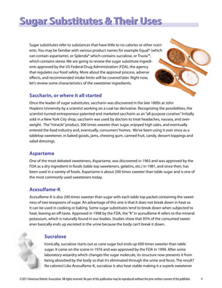The Truth about Artificial Sweeteners or Sugar Substitutes | PDF