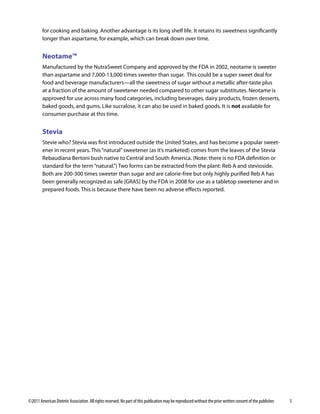The Truth about Artificial Sweeteners or Sugar Substitutes | PDF