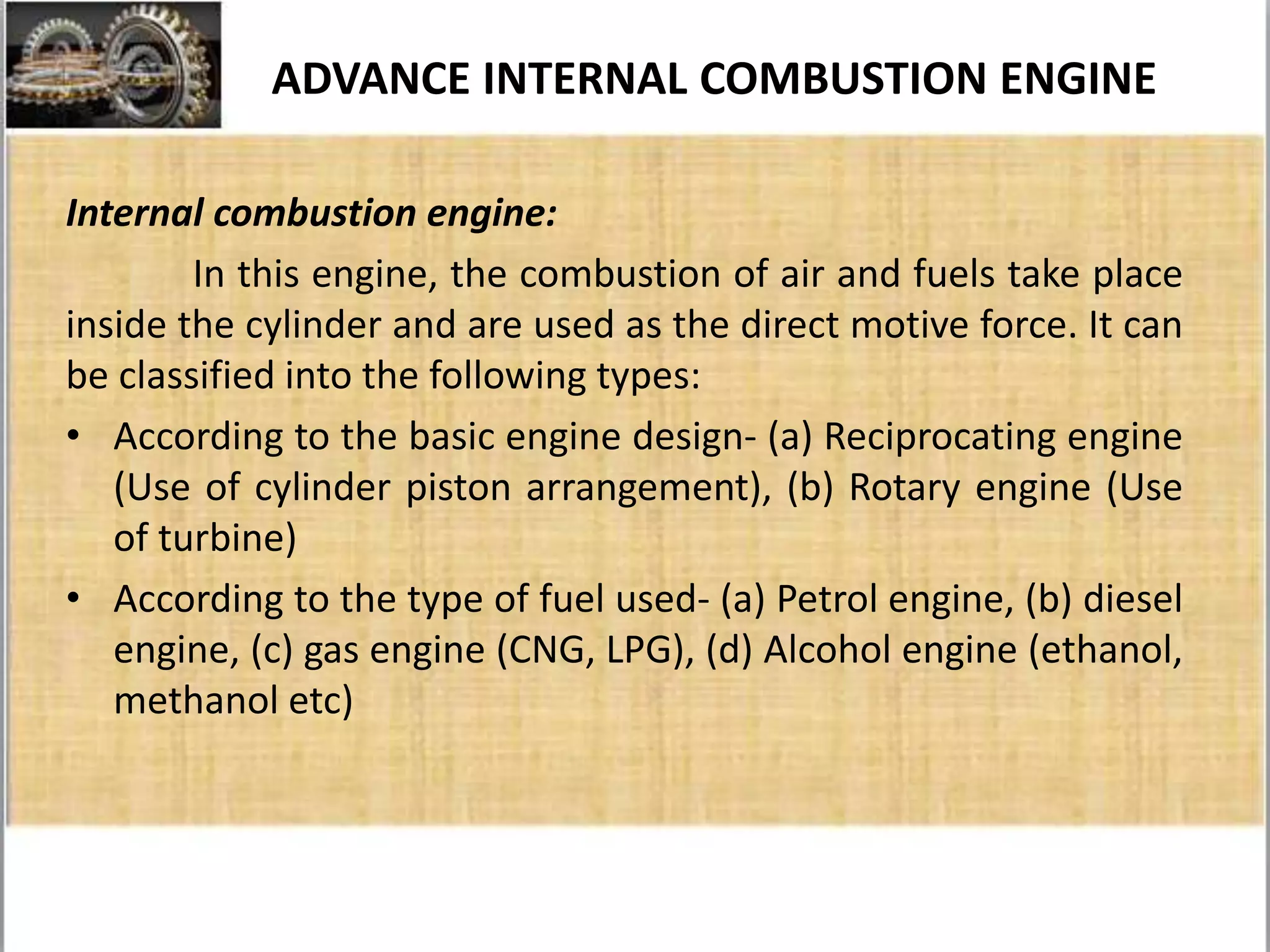 Advance internal Combustion Engine | PPTX