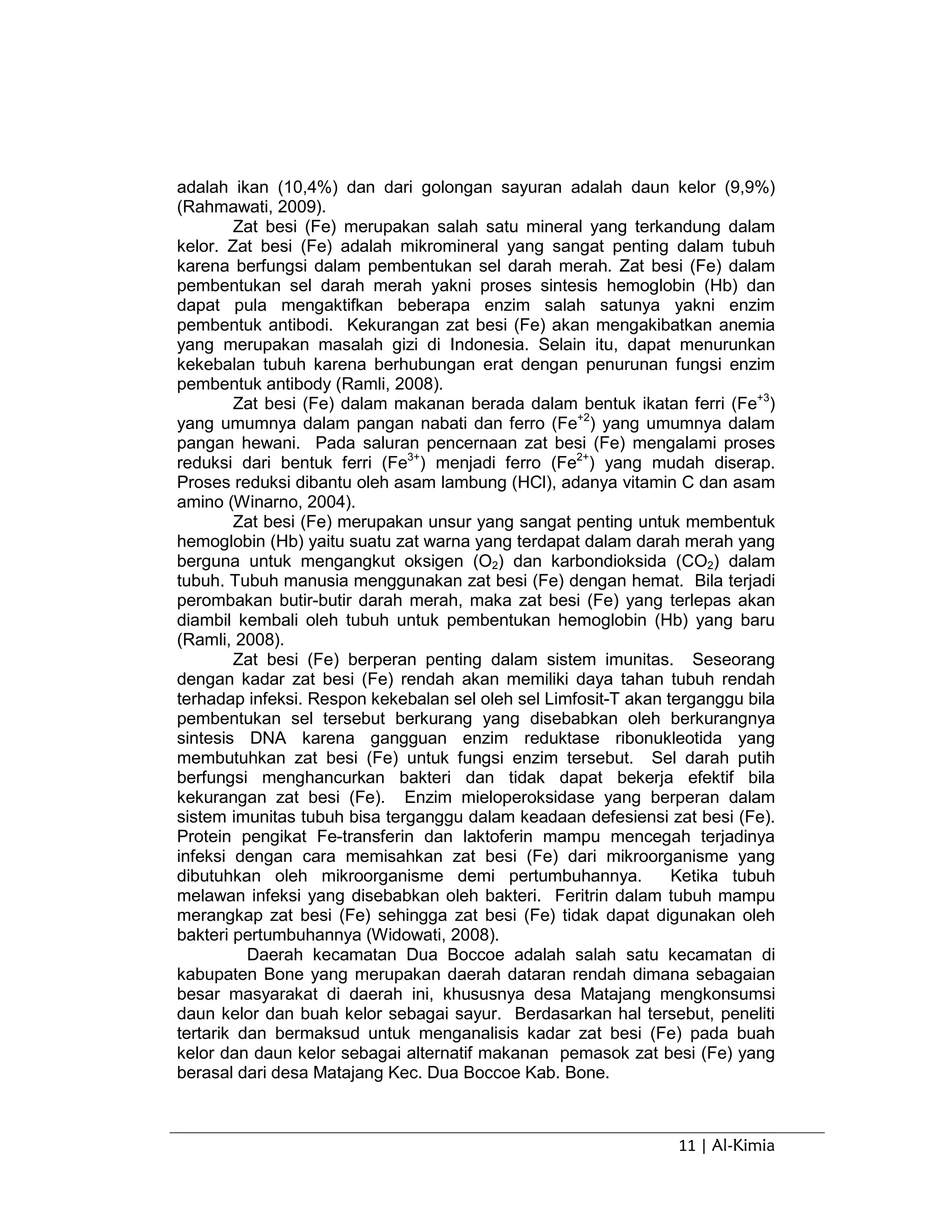 Analisis Kandungan Zat Besi pada buah kelor dan daun kelor .pdf