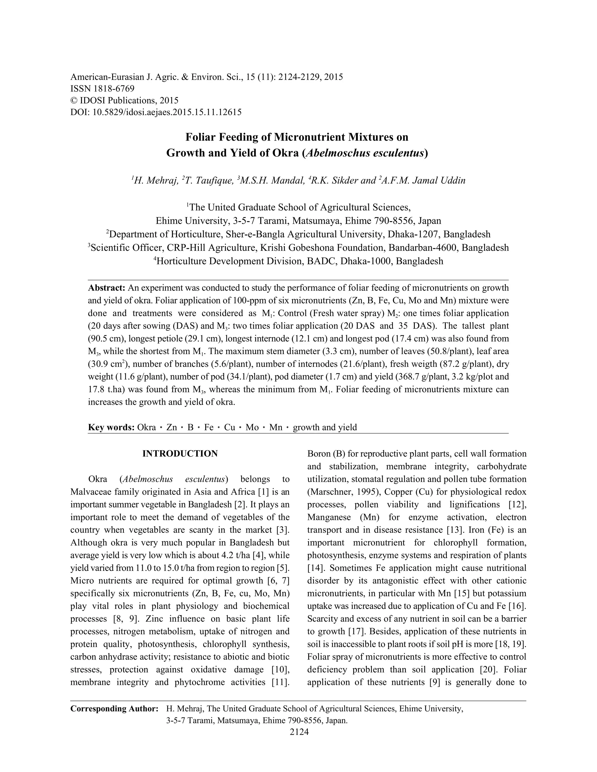No 13. foliar feeding of micronutrient mixtures on growth and yield of ...