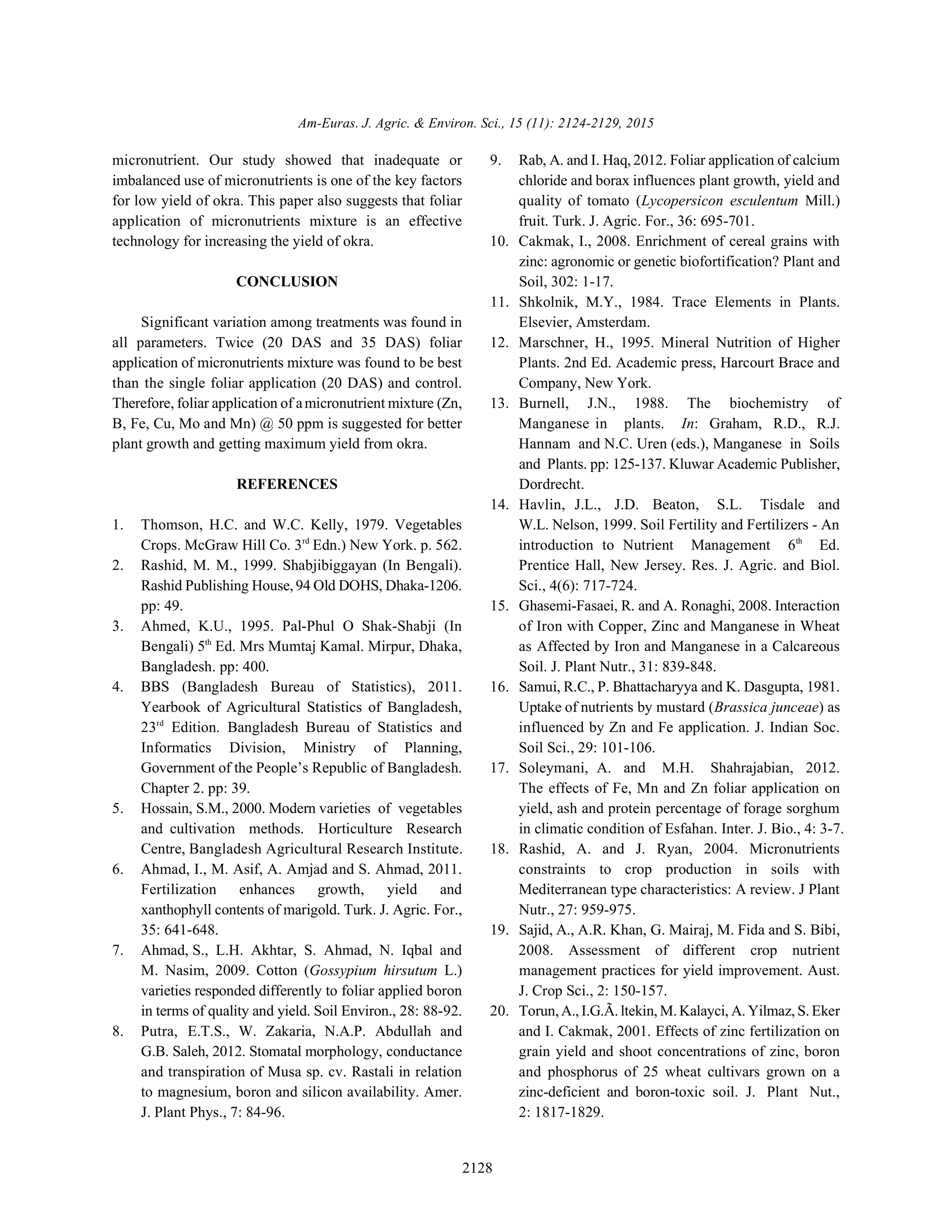 No 13. foliar feeding of micronutrient mixtures on growth and yield of ...
