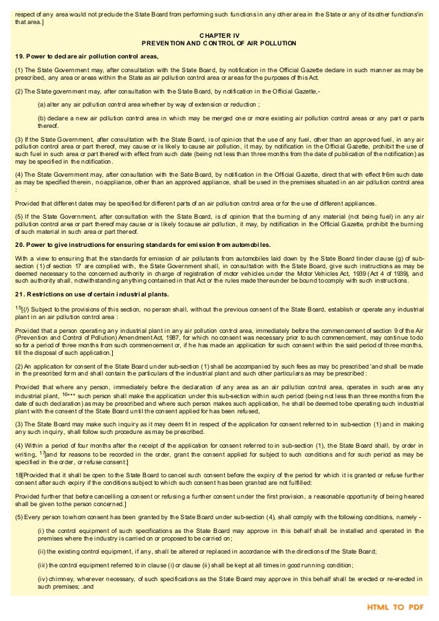 THE AIR (PREVENTION AND CONTROL OF POLLUTION) ACT, 1981 | PDF
