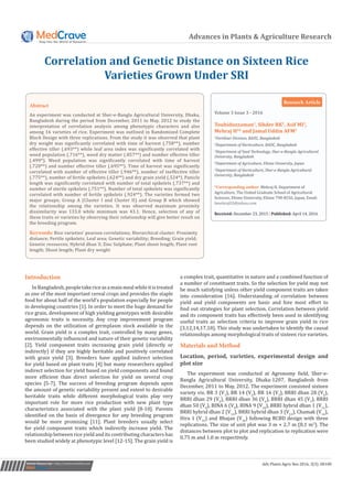 No 15. correlation and genetic distance on sixteen rice varieties grown ...