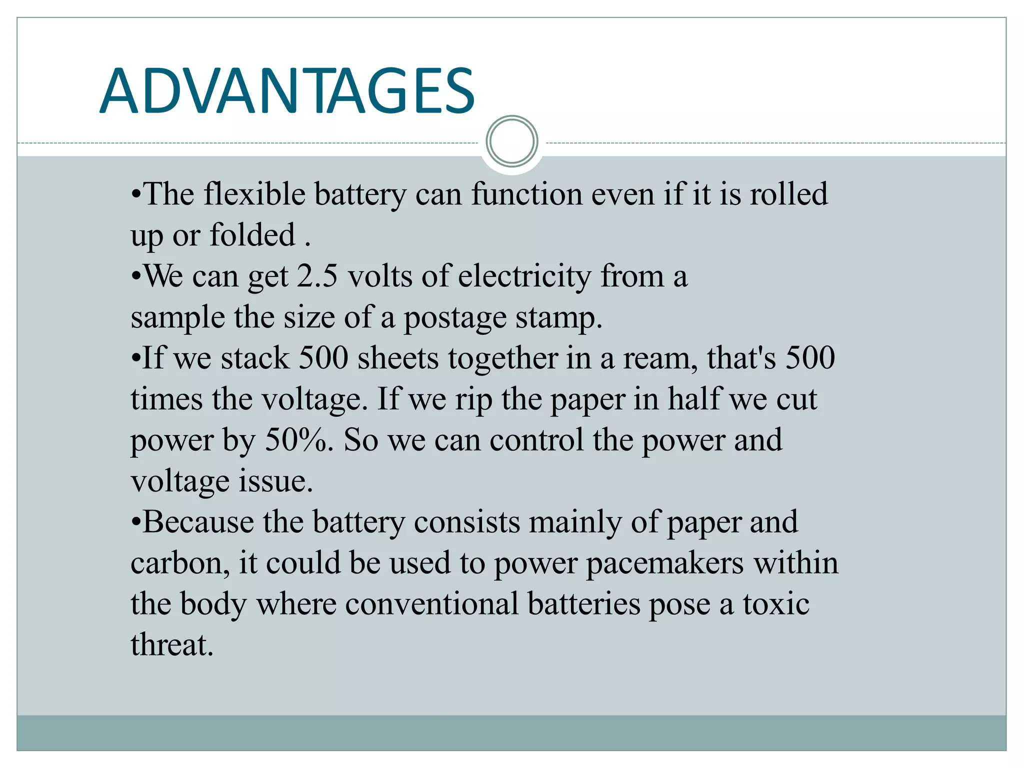 paper battery | PPTX | Consumer Electronics | Technology & Computing