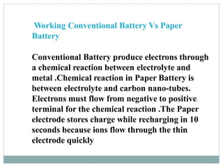 paper battery | PPTX | Consumer Electronics | Technology & Computing