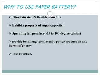 paper battery | PPTX | Consumer Electronics | Technology & Computing