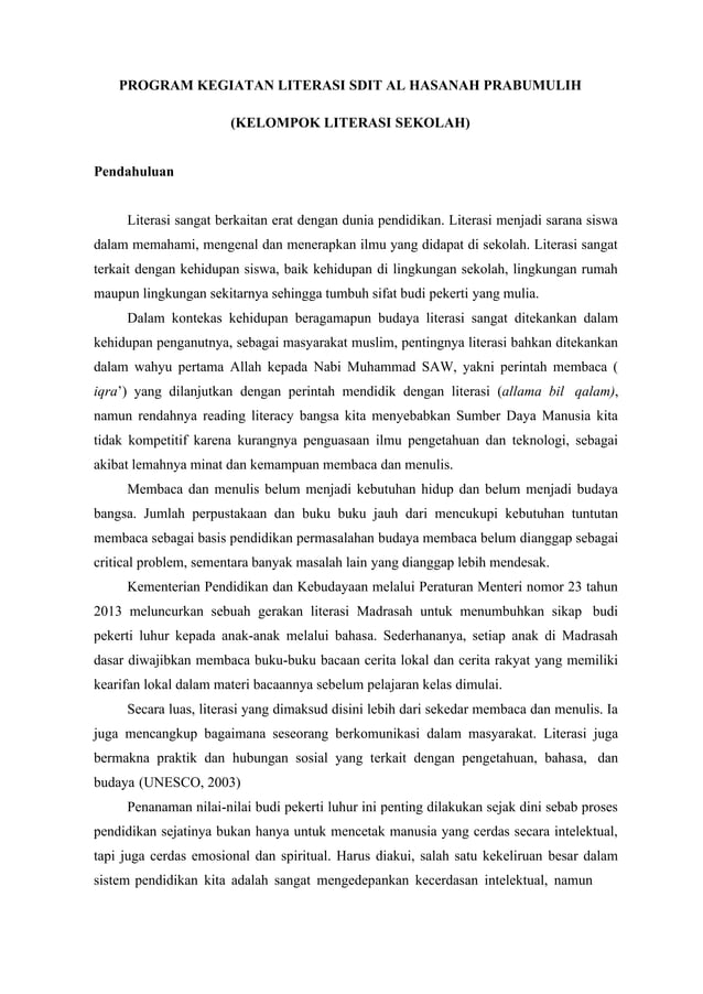 Program Literasi Sekolah | PDF