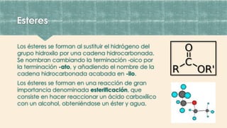 Ésteres química organica química ambiental | PPTX