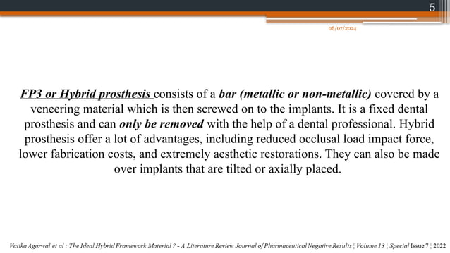 Hybrid Prosthesis...................pptx | Dental Health | Diseases and ...