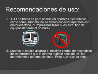 No-break y supresor de picos | PPTX