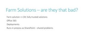 No code customisations and solutions for SharePoint | PPTX