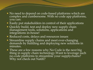 No code the next big thing in supply chain technology | PPTX