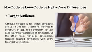 No-Code vs. Low-Code vs. High-Code | PPT