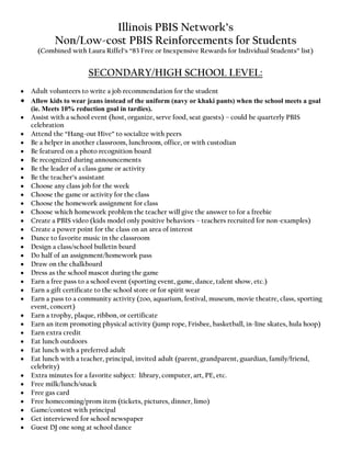 No- and Low-Cost Student Rewards, Alan Robinson | DOC