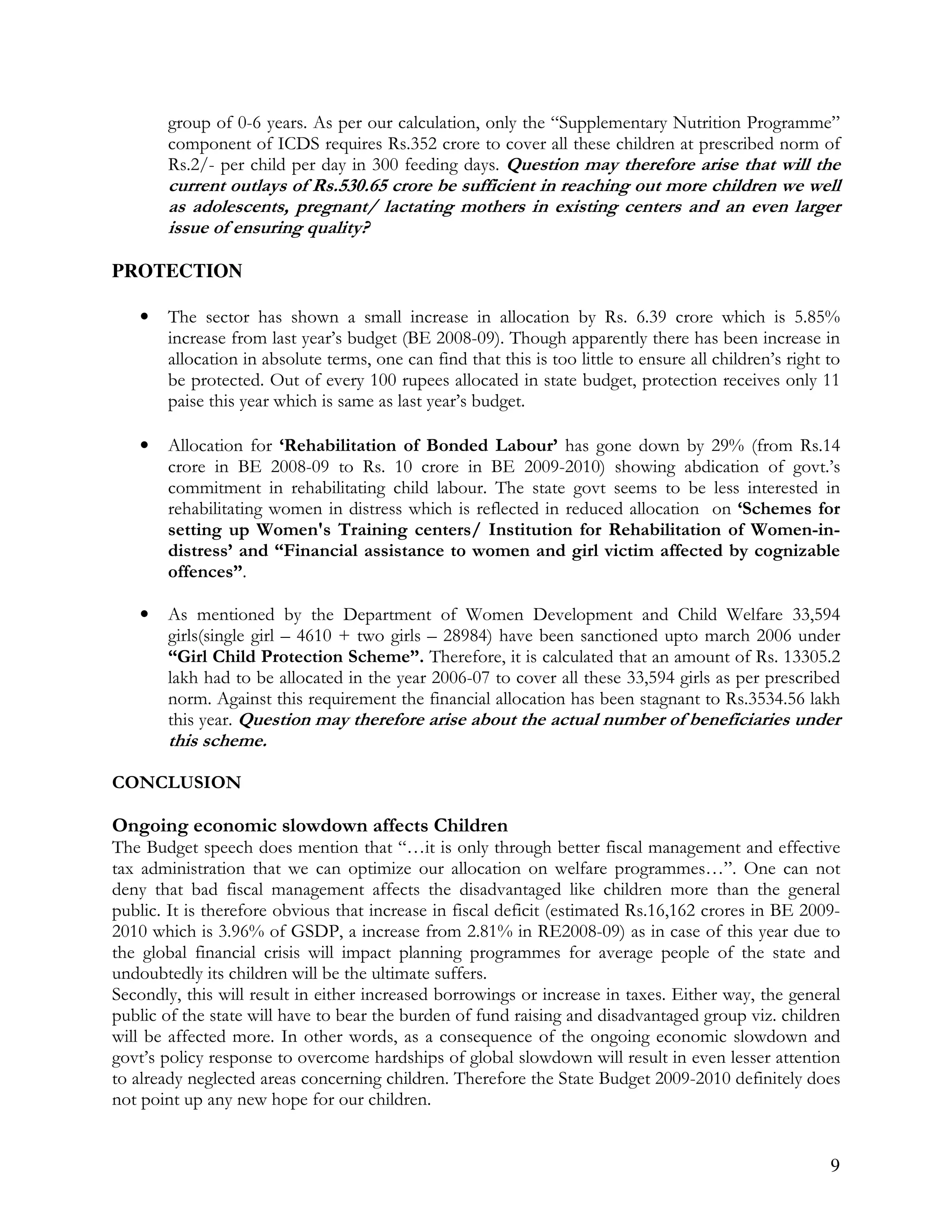 Andhra Pradesh State Budget 2009-2010 A first glance | PDF