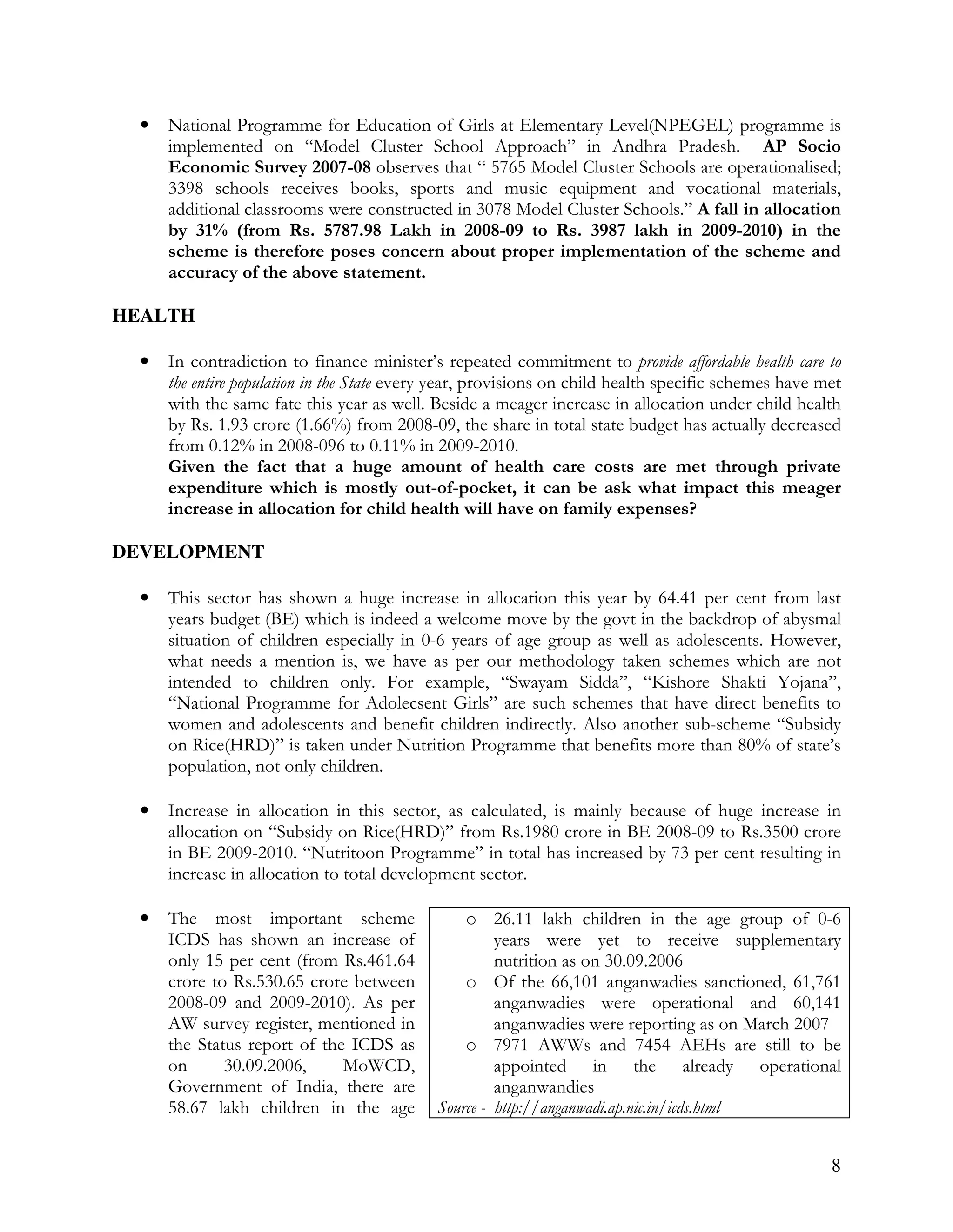 Andhra Pradesh State Budget 2009-2010 A first glance | PDF