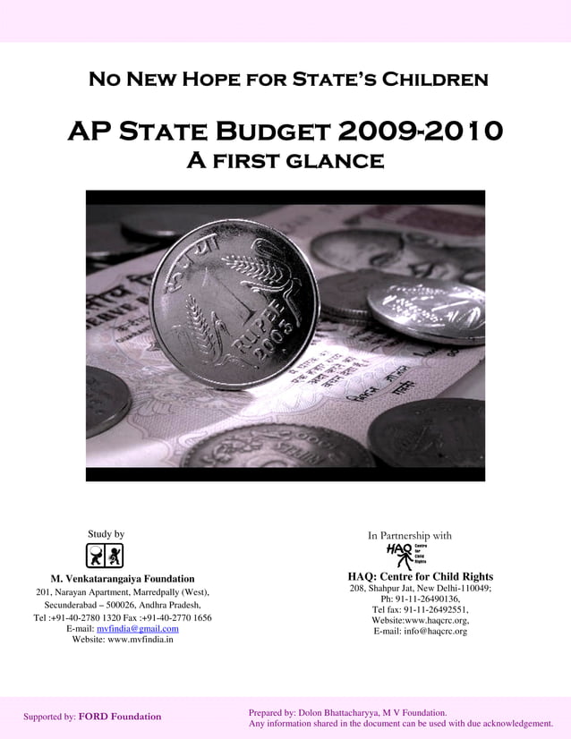 Andhra Pradesh State Budget 2009-2010 A first glance | PDF