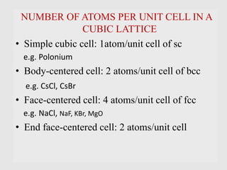 No. of atoms in a unit cell | PPT