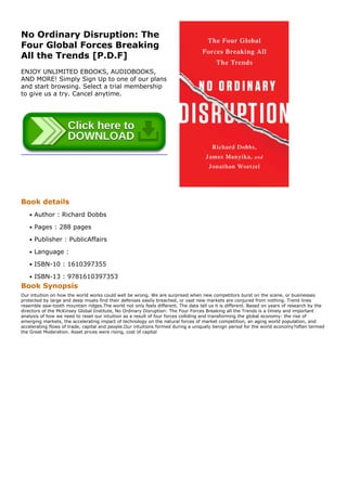 No Ordinary Disruption: The Four Global Forces Breaking All the Trends ...