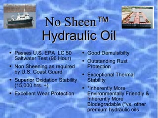 No Sheen Hydraulic Oil | PPT