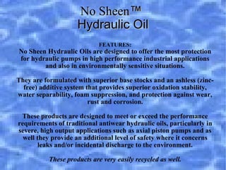 No Sheen Hydraulic Oil | PPT