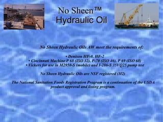 No Sheen Hydraulic Oil | PPT