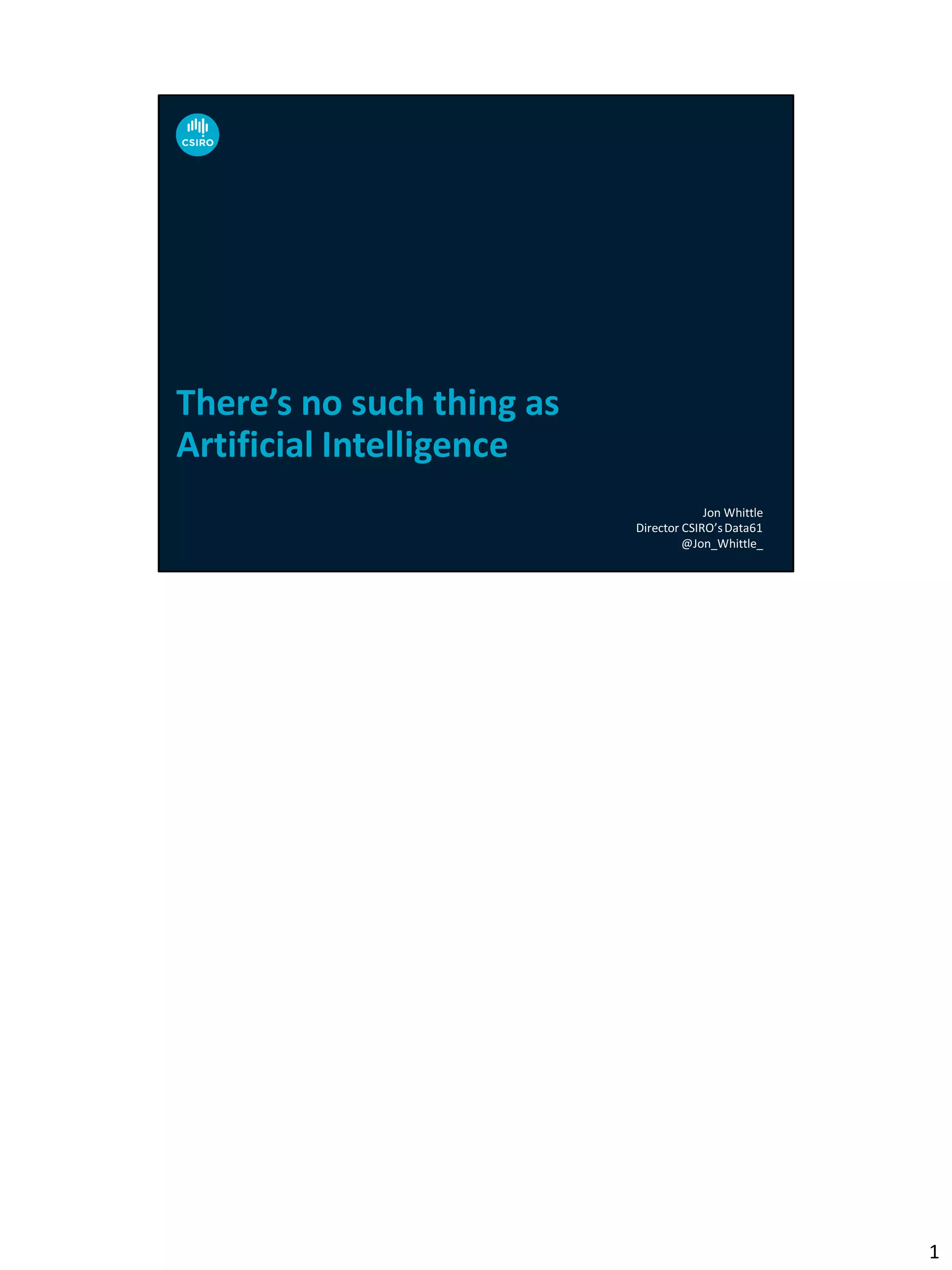 There's no such thing as Artificial Intelligence | PDF