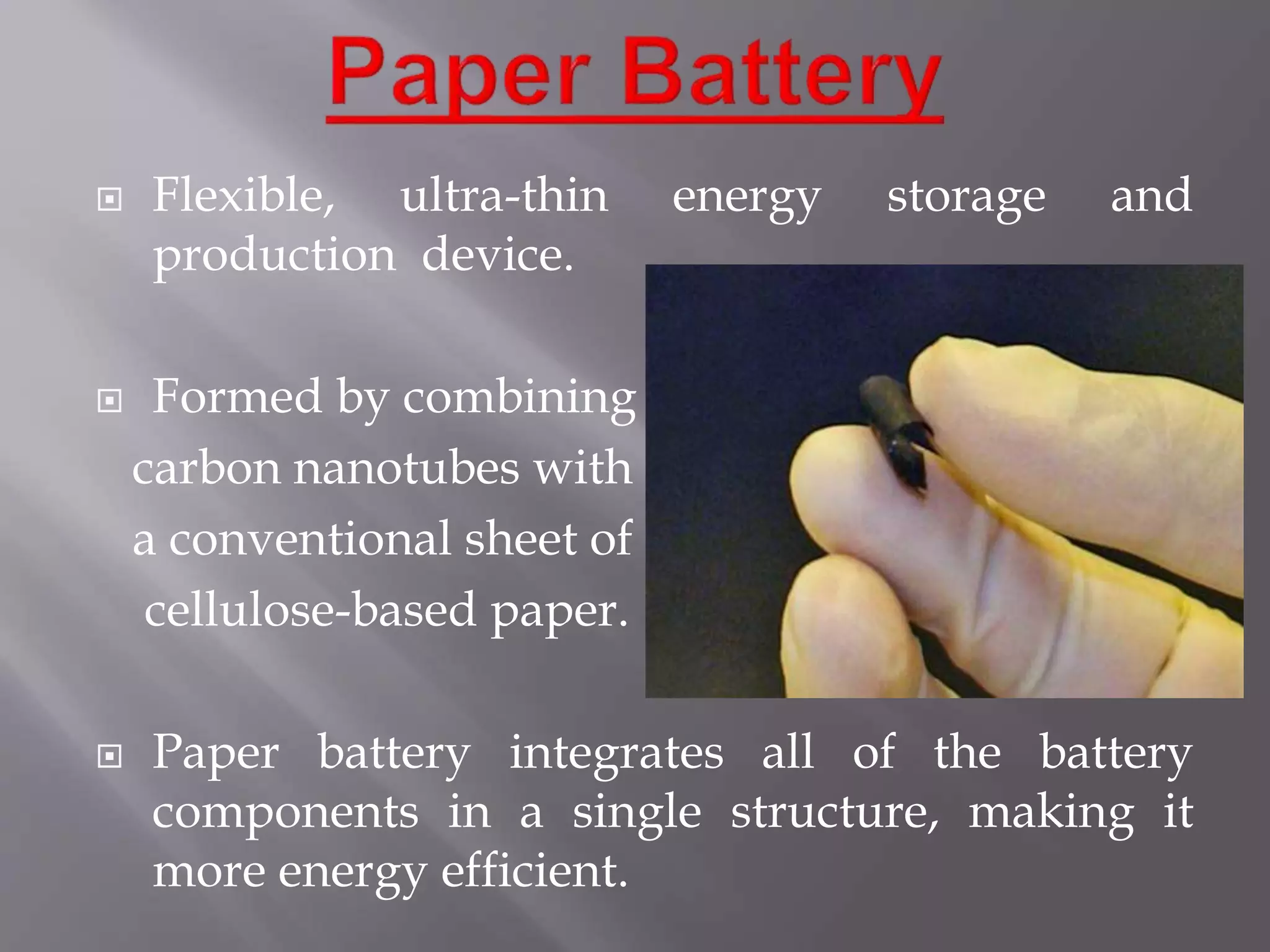 PAPER BATTERY | PPT