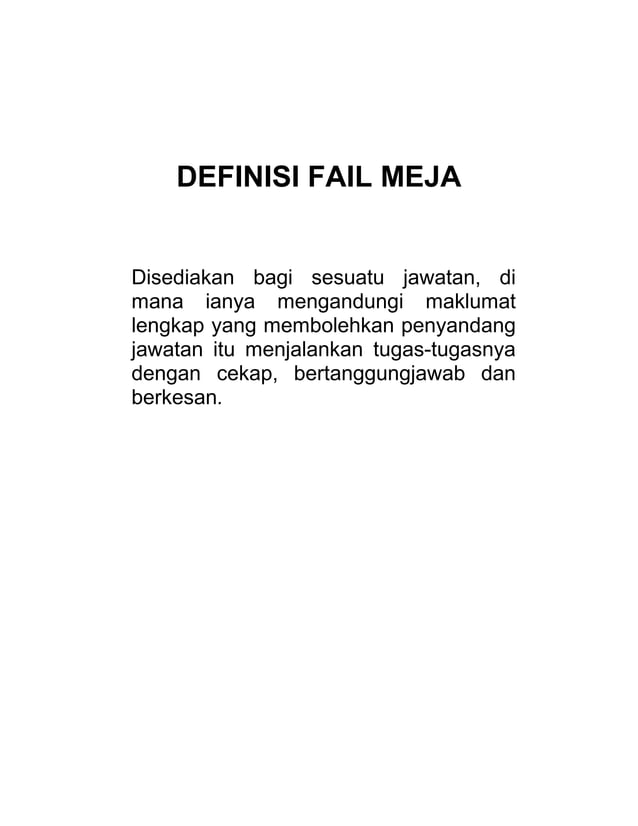 definisi fail meja | DOC