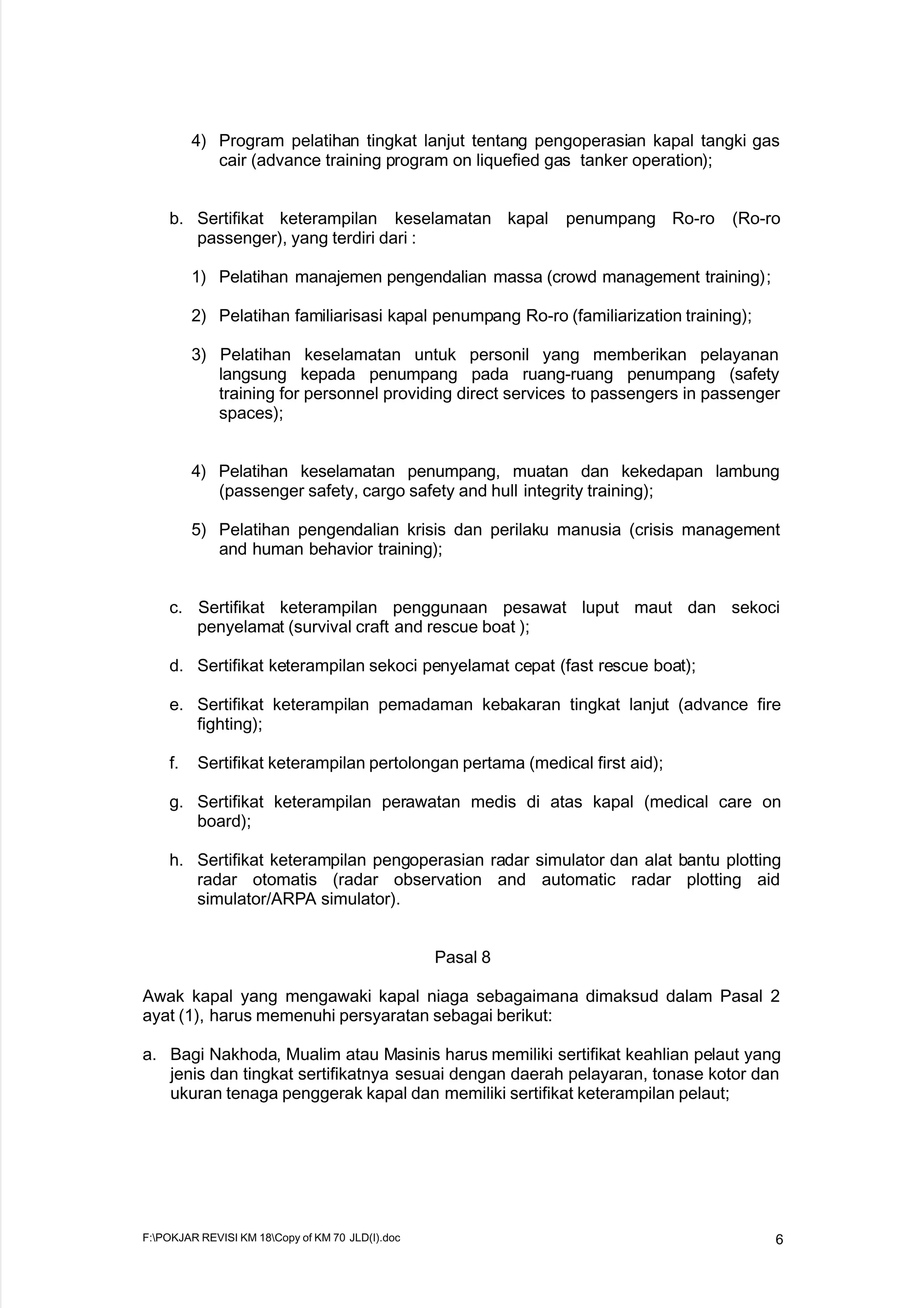 NO 70 TAHUN 1998 TENTANG PENGAWAKAN KAPAL NIAGA.pdf