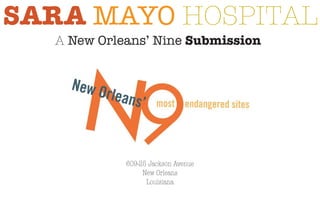 Sara Mayo Hospital - New Orleans' Nine Submission | PDF
