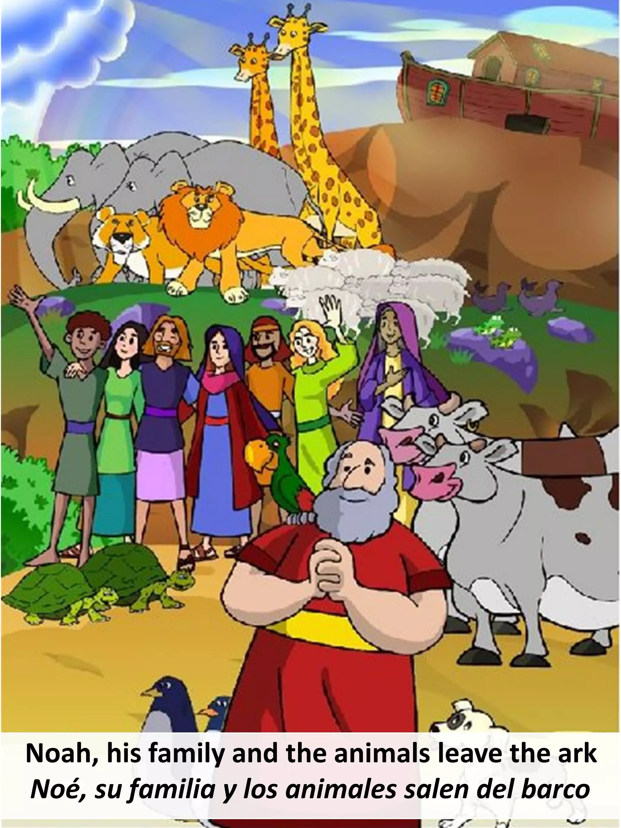 Noah and the Flood: Flashcards for Little Children - Noé y el diluvio ...