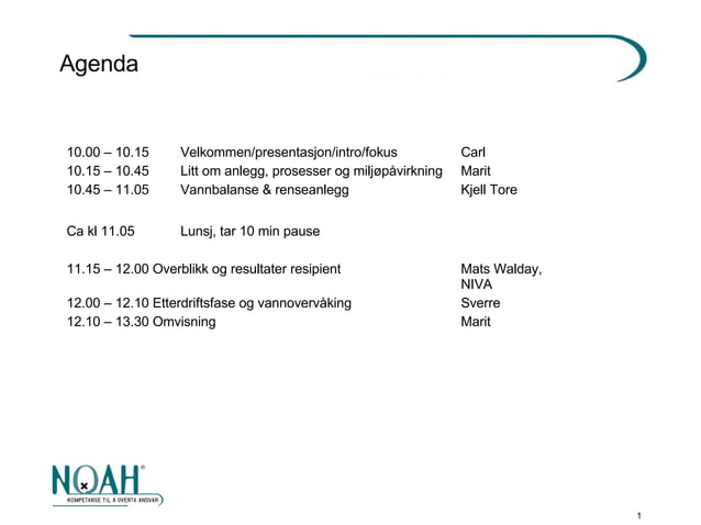 NOAH.no - God vannkvalitet rundt Langøya | PPT